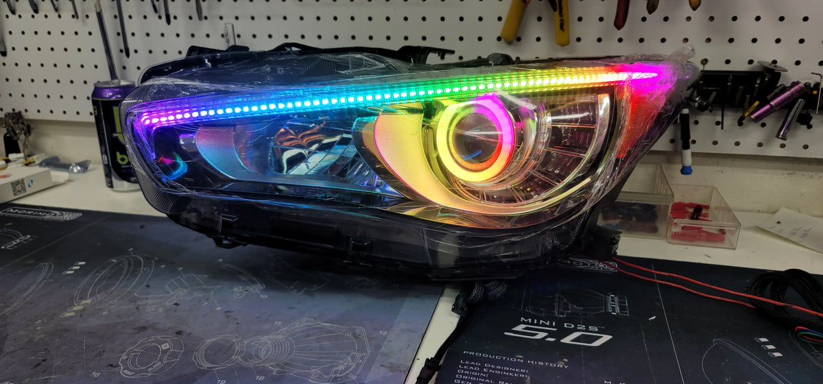 2013-2019 Infiniti Q50 Stage 3 Blueghozt Custom Headlights (Set ...